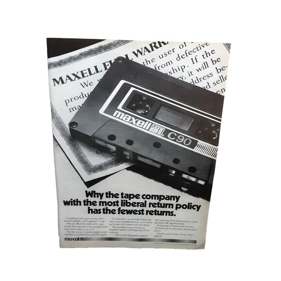 Maxell | Art | 98 Maxell C90 Cassette Tape Original Print Ad Vintage 80s | Poshmark